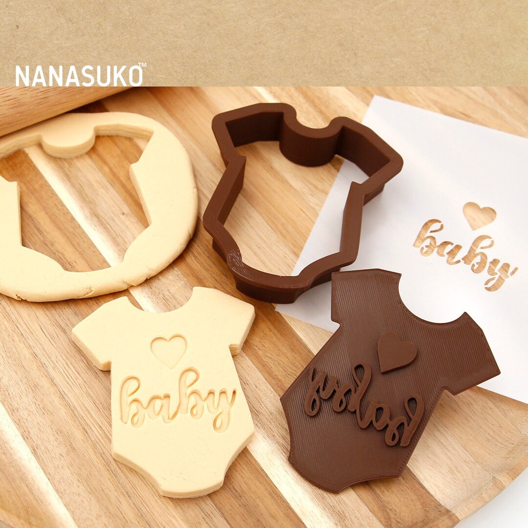 Onesie Cookie Cutter, Baby Lettering Cookie Stamp, or Stencil, Cursive ...