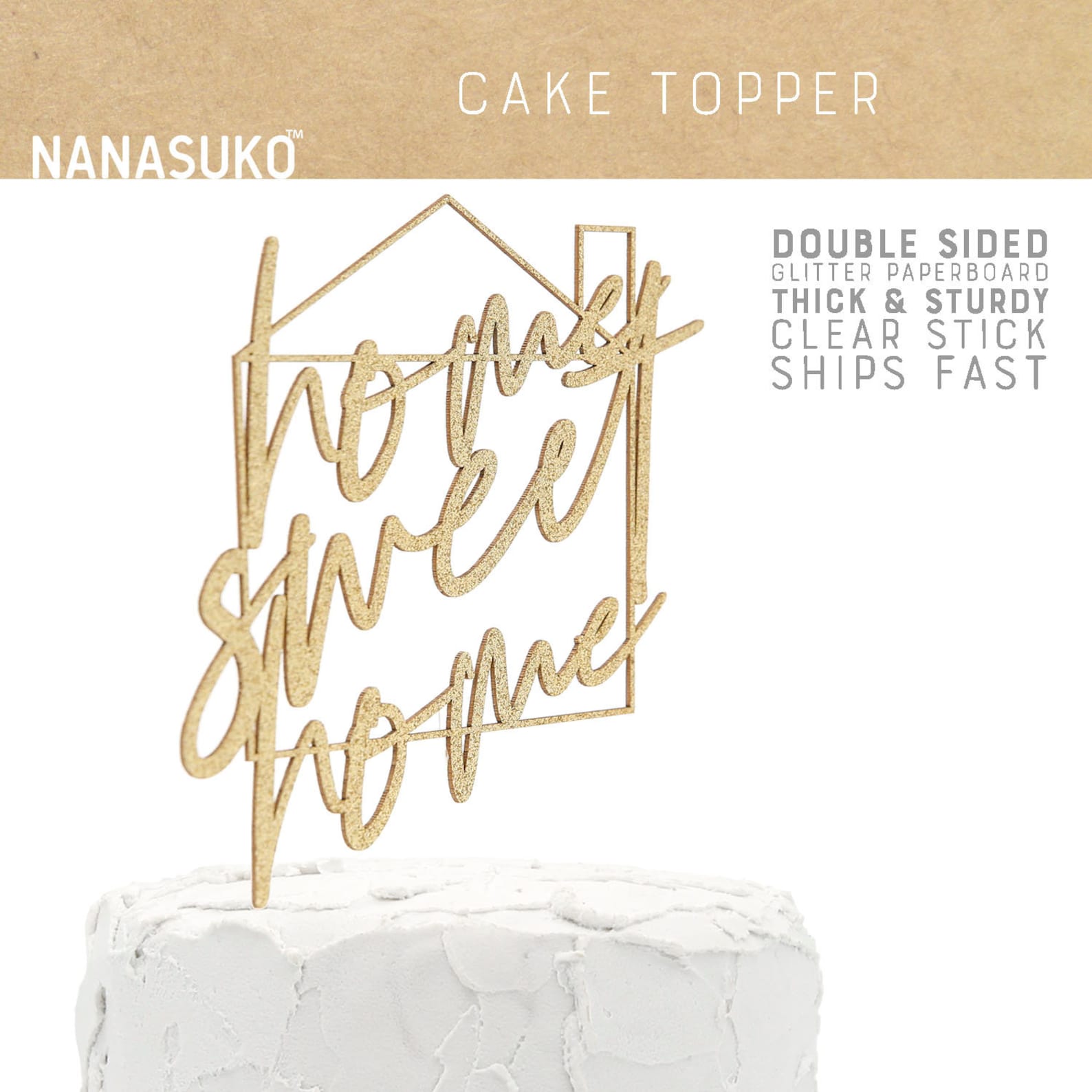 Home Sweet Home Cake Topper, House Warming Topper, Modern Geometric ...