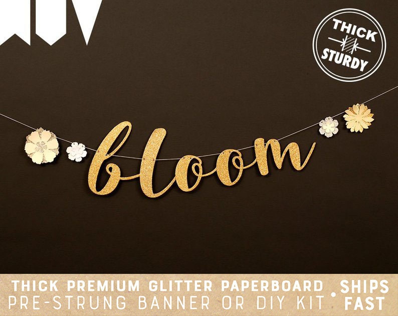 Bloom banner with flowers spring banner floral bridal | Etsy