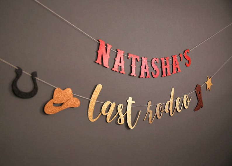 Last rodeo banner with personalized name rodeo bachelorette | Etsy