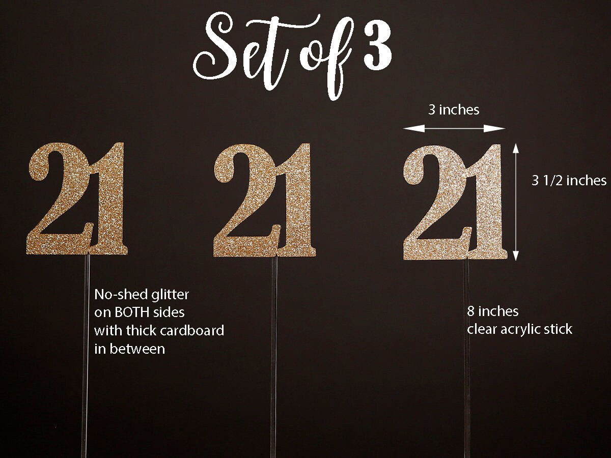 21 centerpiece sticks twenty first birthday centerpiece | Etsy