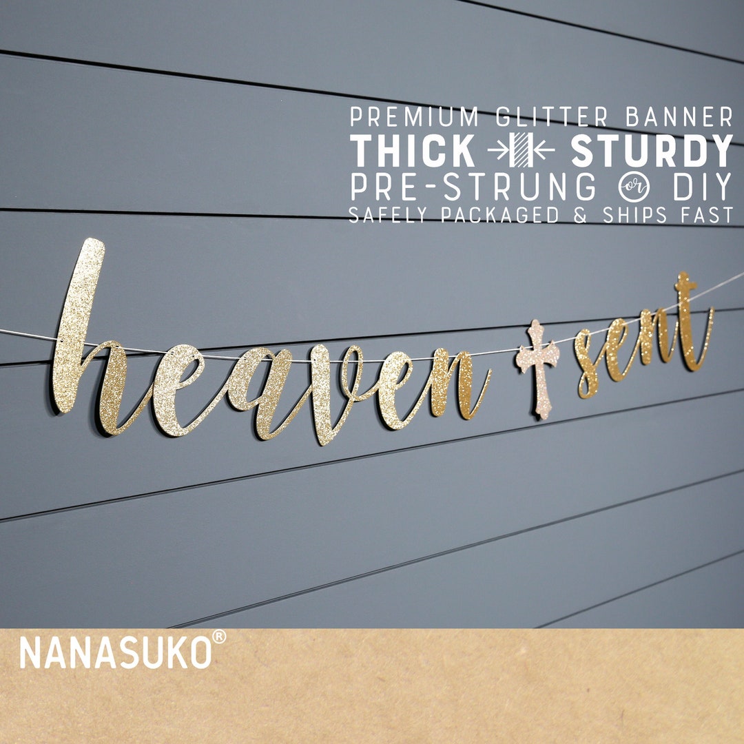 Heaven Sent Banner, Baptism Banner, Christening Banner, 1st Holy ...