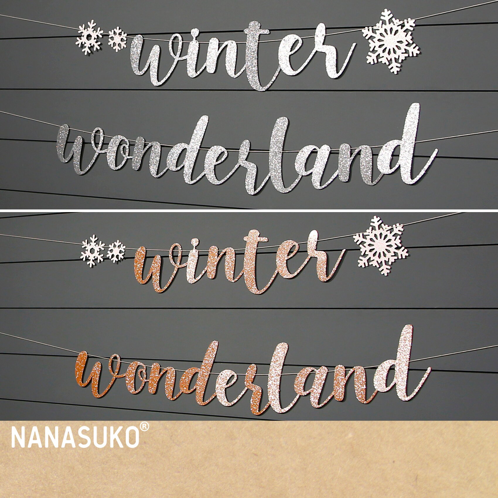 Winter Wonderland Banner, With Snowflakes, Christmas Banner, Glitter ...