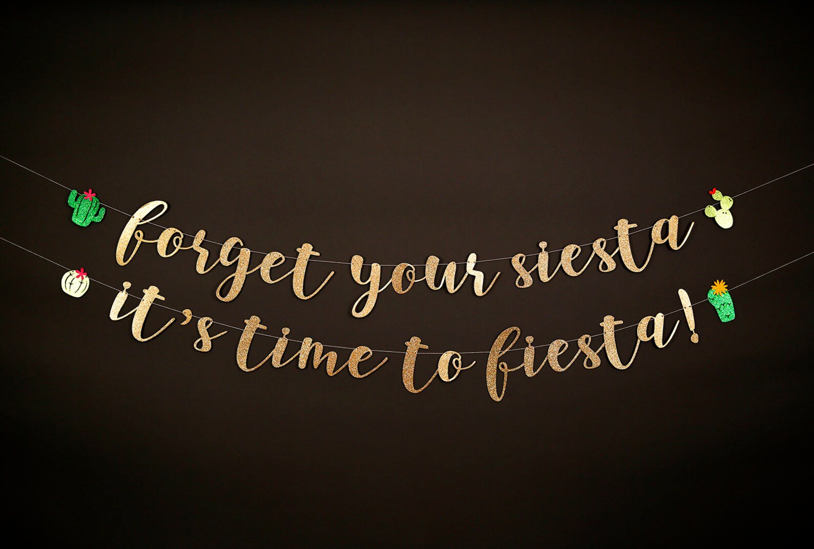 Forget Your Siesta It's Time to Fiesta Banner With Cactus - Etsy