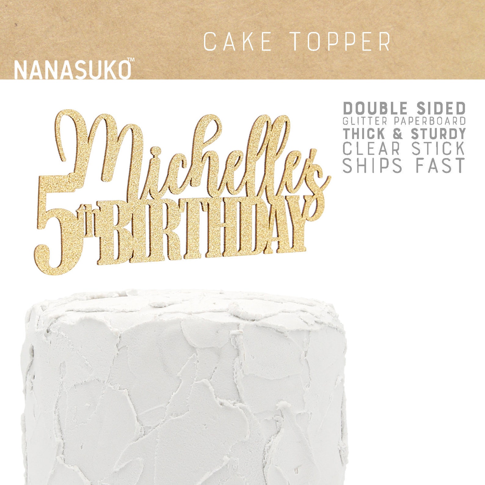 5th Birthday Cake Topper, Personalized Cake Topper, Custom Cake Topper ...