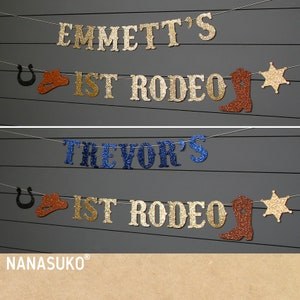 1st Rodeo Banner With Personalized Name, Rodeo Birthday Banner, Western ...