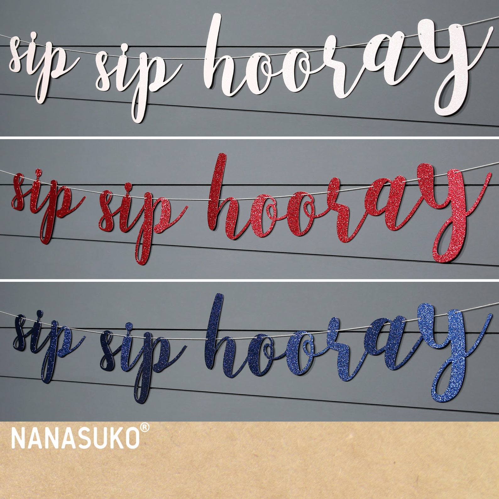 Sip Sip Hooray Banner, Celebration Banner, Drink Table Banner, Gold ...