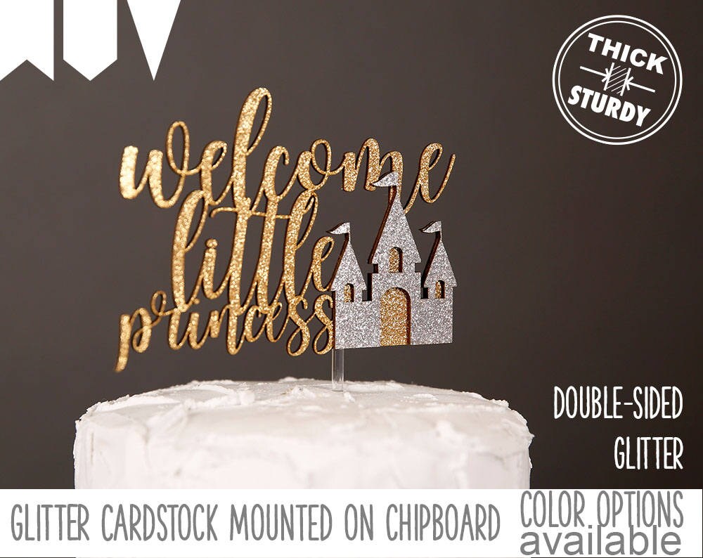 Welcome little princess cake topper baby shower cake topper | Etsy