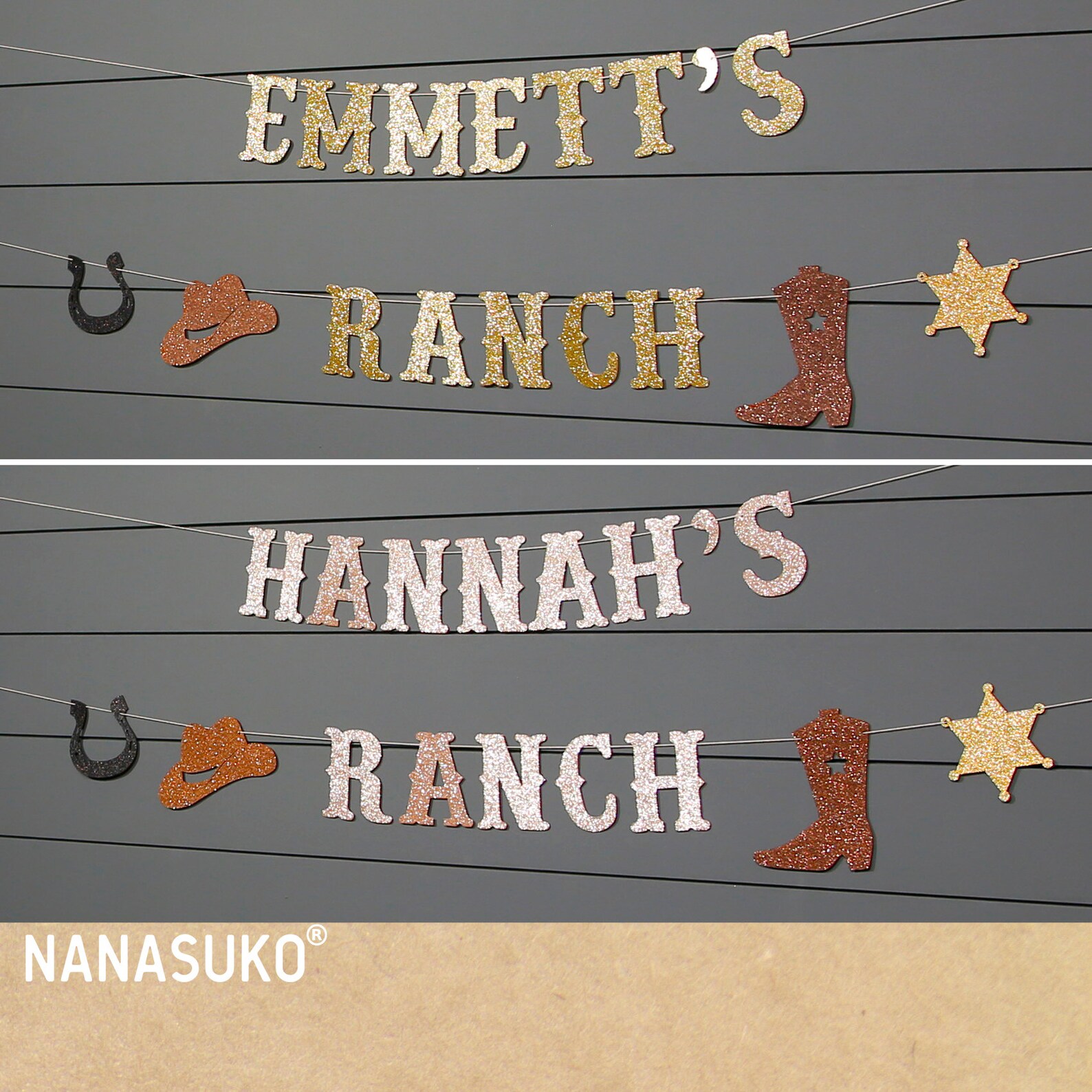 RANCH banner with personalized name rodeo birthday banner | Etsy