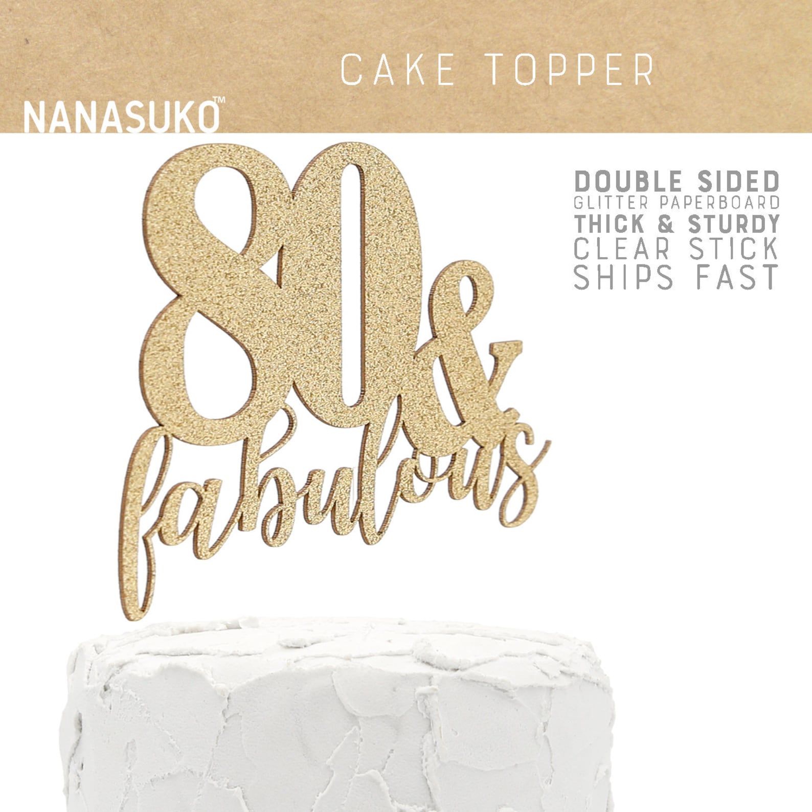 80 & Fabulous Cake Topper 80th Birthday Cake Topper - Etsy