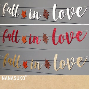 Fall in Love Banner, Gold Glitter Party Decorations, Cursive Banner - Etsy