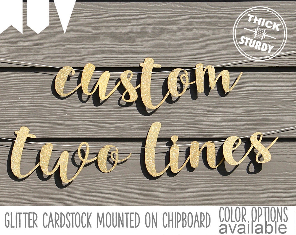 Custom banner Personalized banner two lines for long text | Etsy