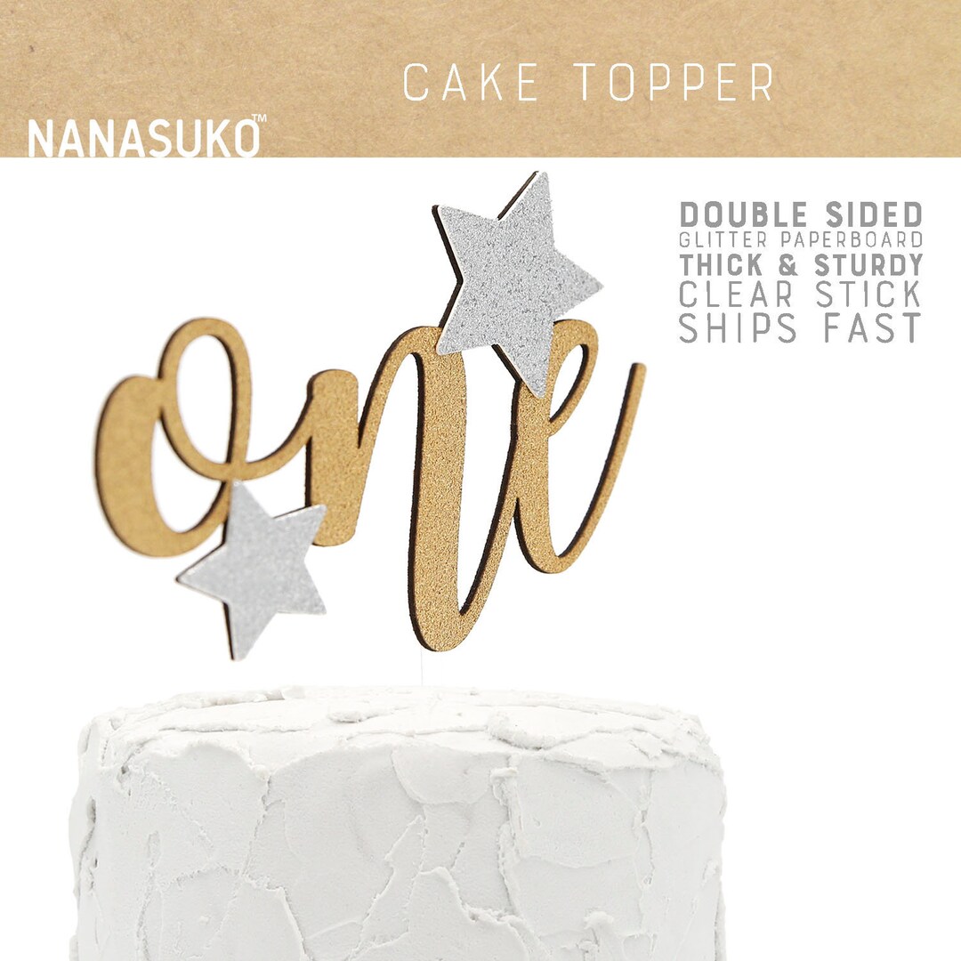 One Cake Topper With Stars, First Birthday Cake Topper, Twinkle Twinkle ...