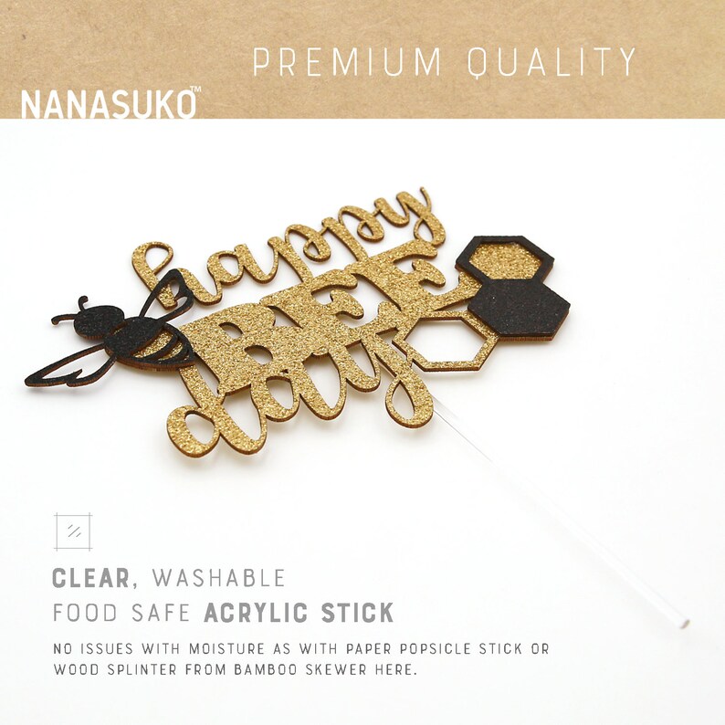 Happy Beeday Cake Topper Bee Birthday Cake Topper Bee Theme | Etsy