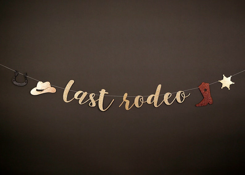 Last rodeo banner nash bash party western theme bachelorette | Etsy