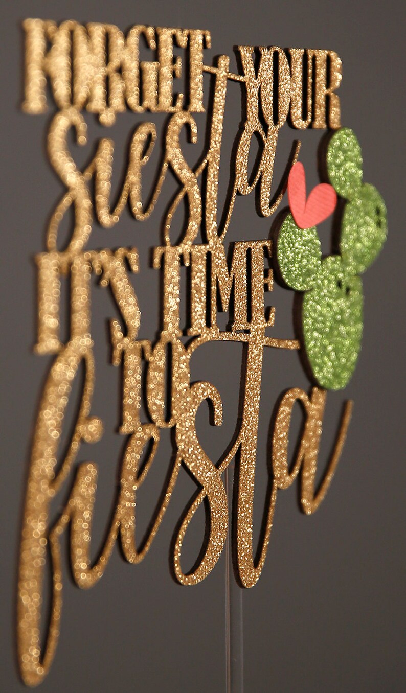 Forget your siesta it's time to fiesta cake topper cactus | Etsy