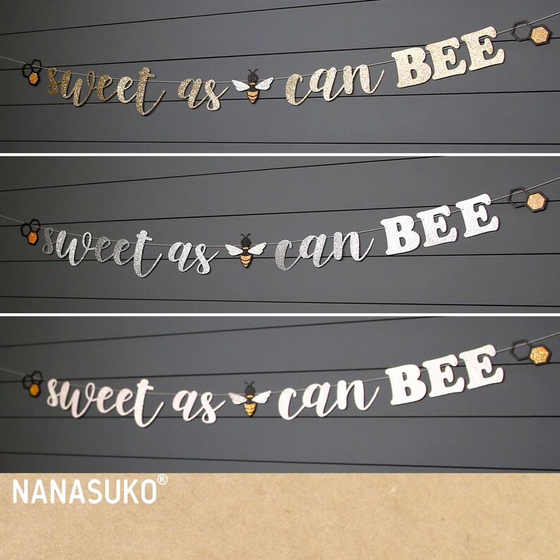 Sweet as Can BEE Banner With Bee and Beehive Black Bee Theme | Etsy