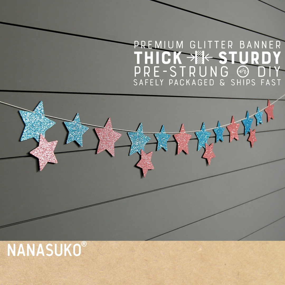 Star Garland, Twinkle Twinkle Little Star, Gender Reveal Banner, Baby ...