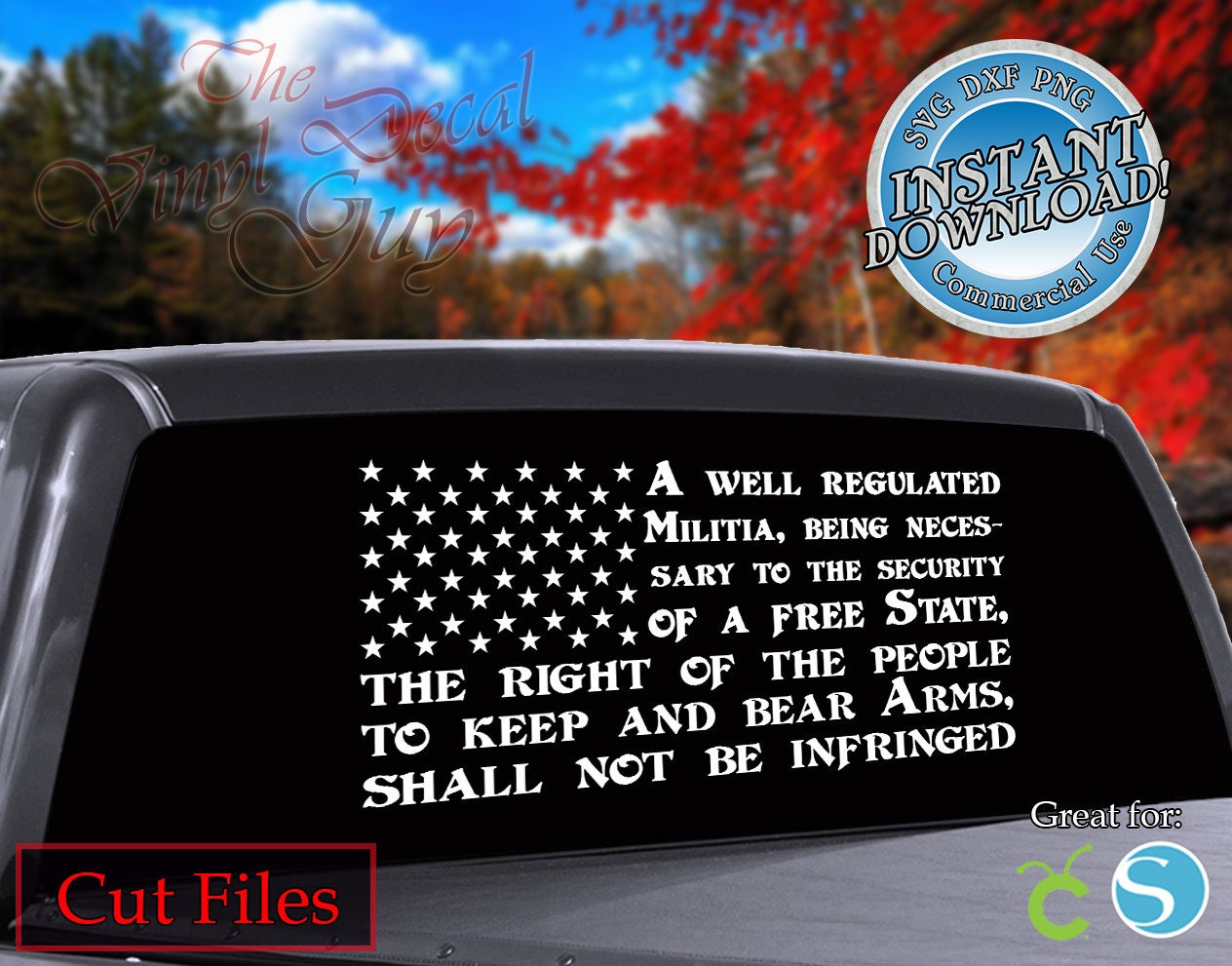 2nd Second Amendment Flag Cut File Vector Svg Dxf Png Cricut - Etsy