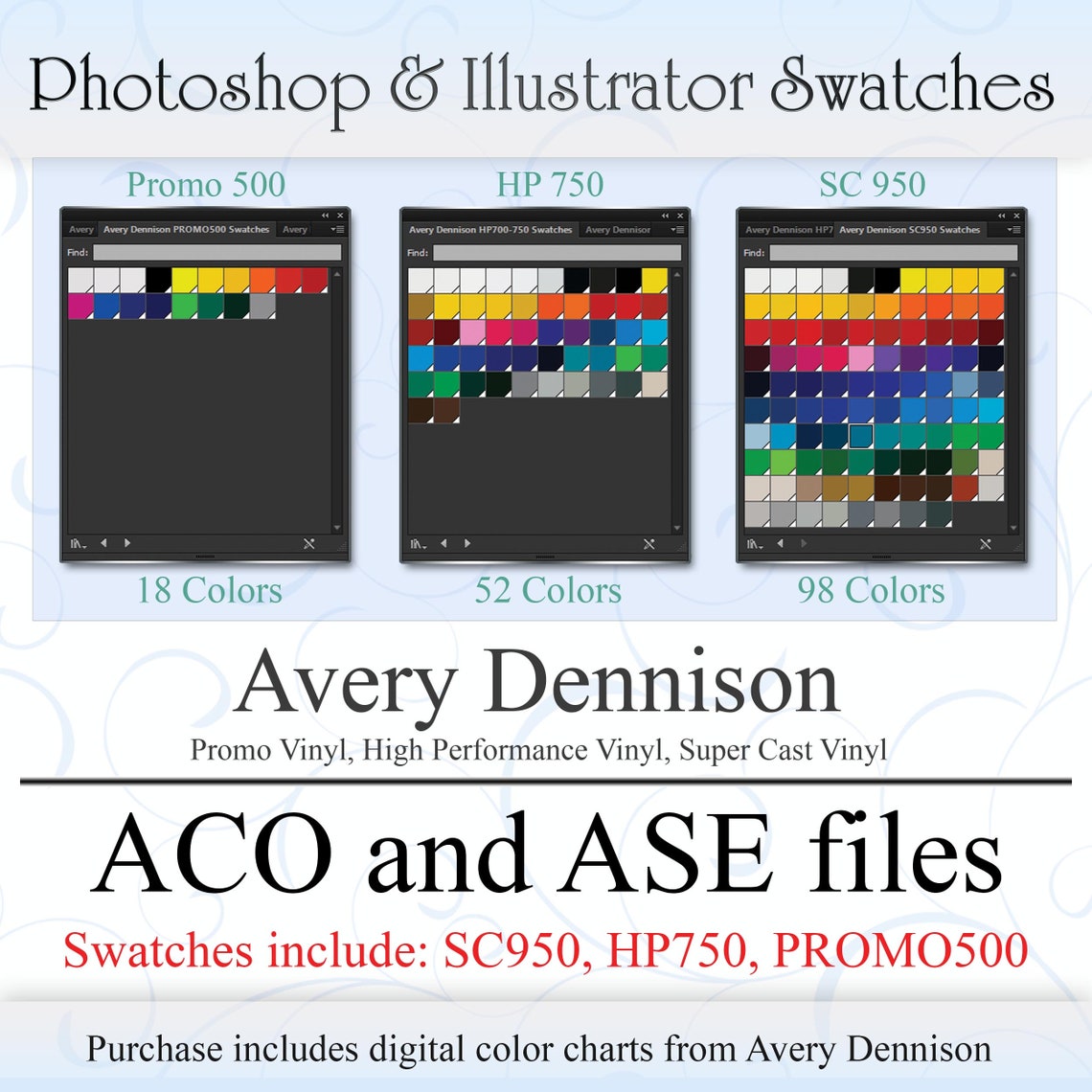 Avery Dennison HP750 SC950 SWATCHES Palettes Vinyl Color Chart - Etsy