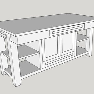 Kitchen Island, Custom Solid Wood Island, Luxury Storage Workstation ...