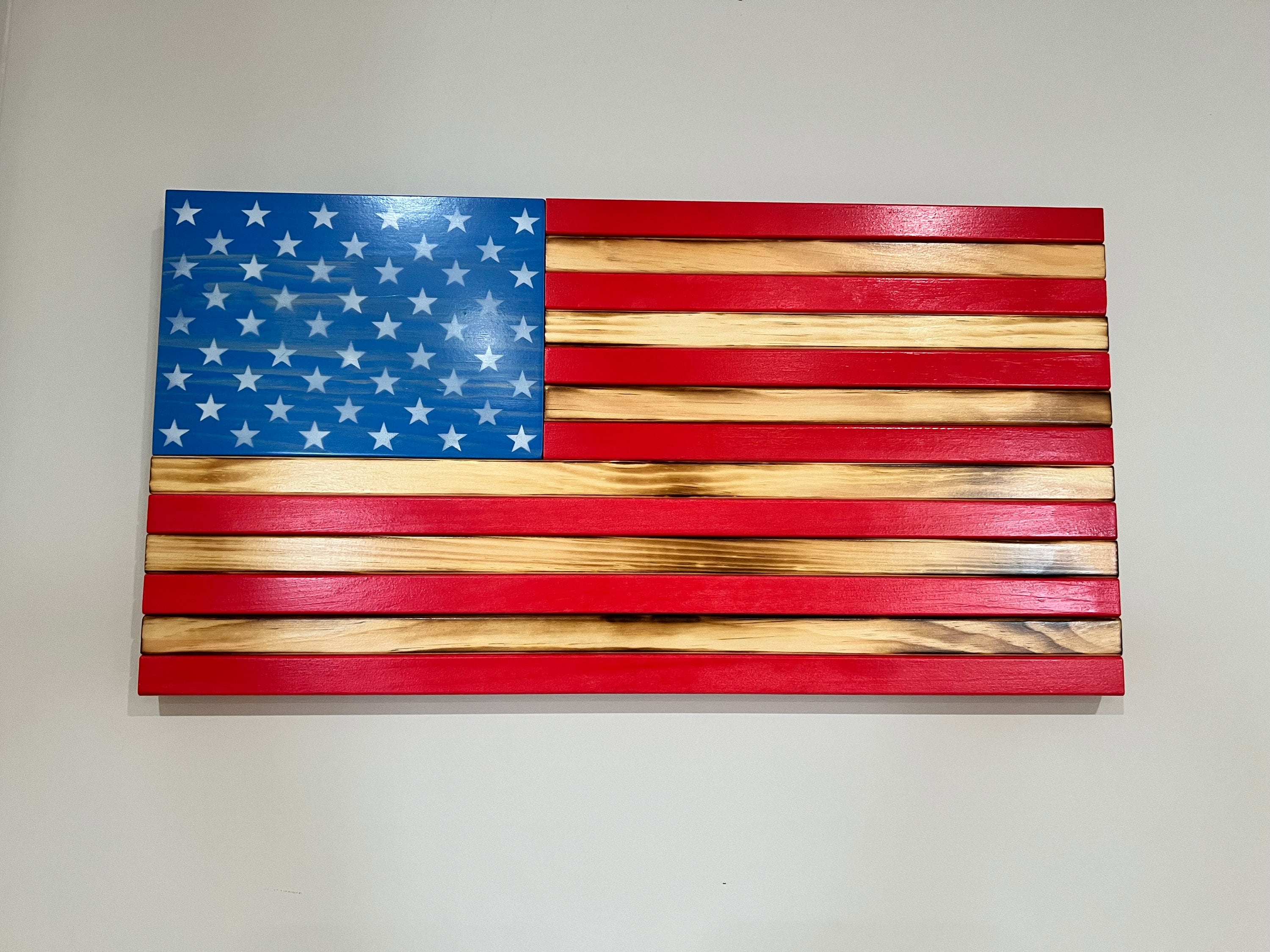 Torched, Wooden American Flag, Rustic Flag, Wall Art, Gift for Him ...