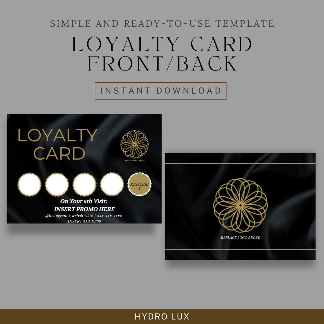 Loyalty Card Editable Template - Etsy