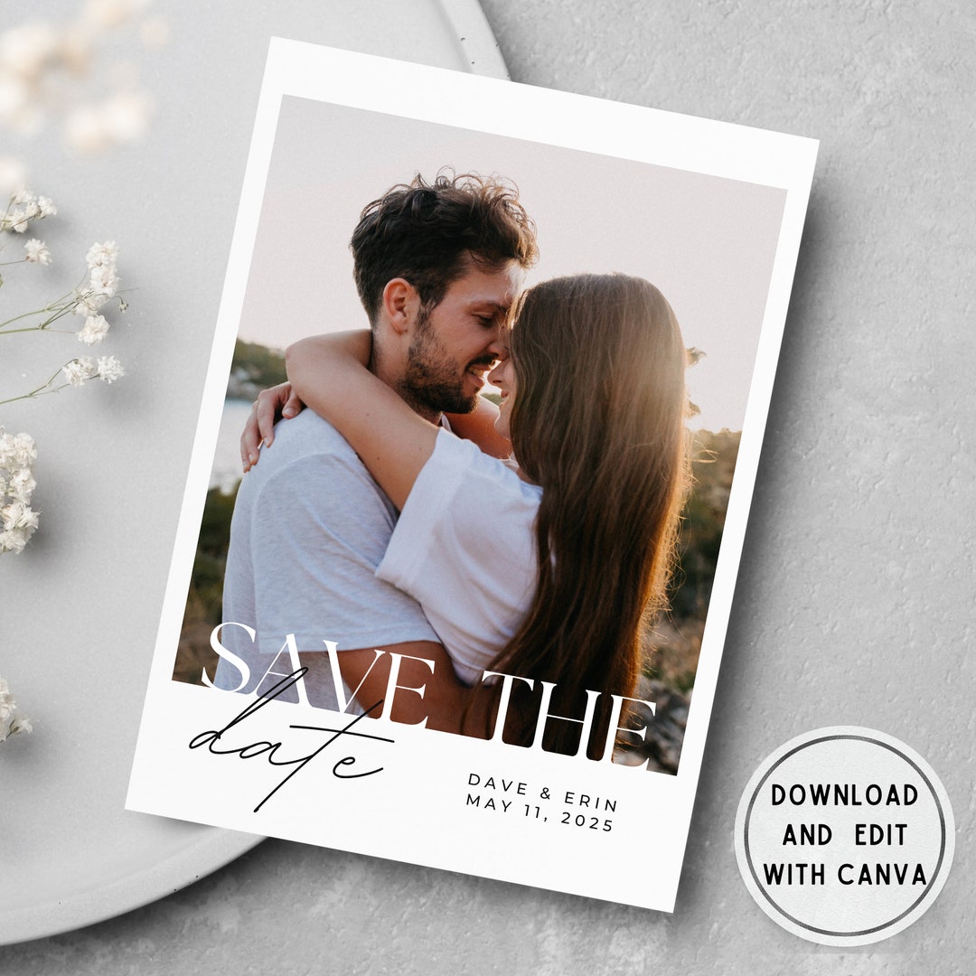 Simple Save the Date Template, Minimalist Save the Date, Printable Save ...