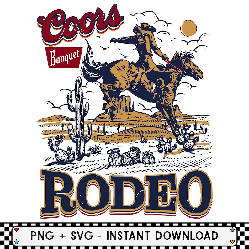 Coors Banquet Rodeo Cowboy PNG SVG Digital Download - Etsy UK