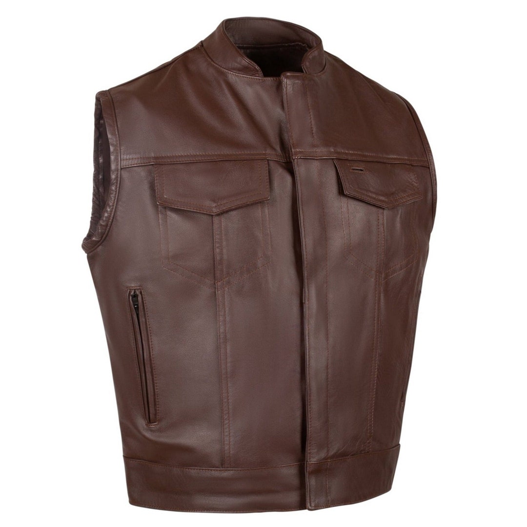 Beck Mens 566 Horsehide Leather Motorcycle Vest chestnut Brown - Etsy