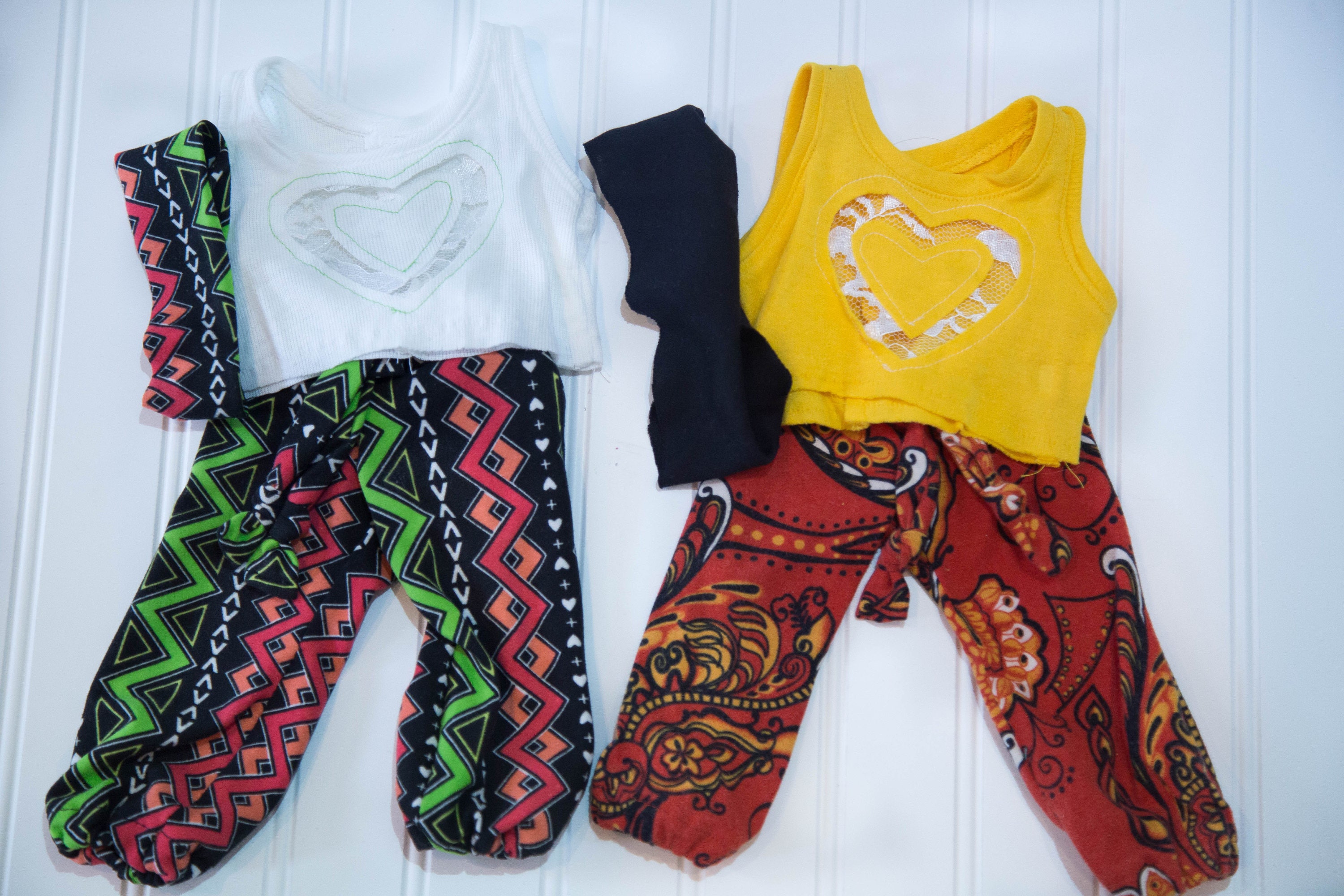 Custom Made Heart Lace Tank,comfy Pant,and Headband for 18in Dolls Such ...