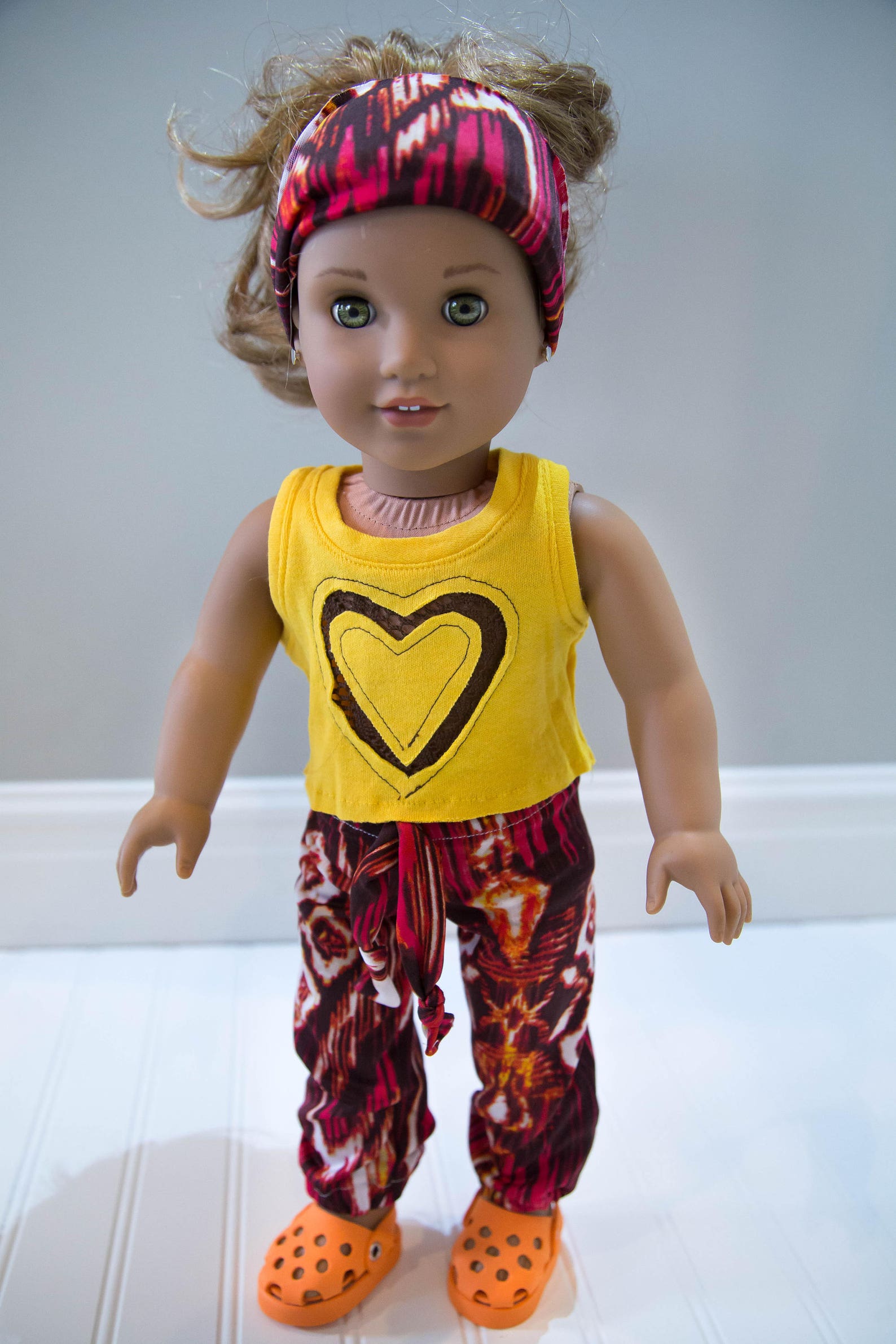 Custom Made Heart Lace Tank,comfy Pant,and Headband for 18in Dolls Such ...
