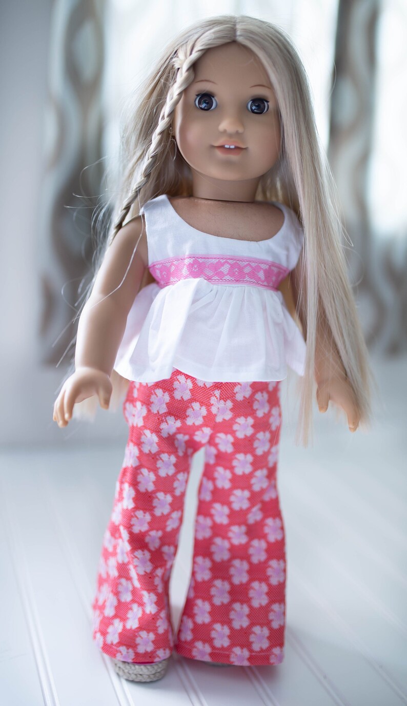 Custom Made Baby Doll Top With Polyester Bellbottom Pant for 18in Dolls ...