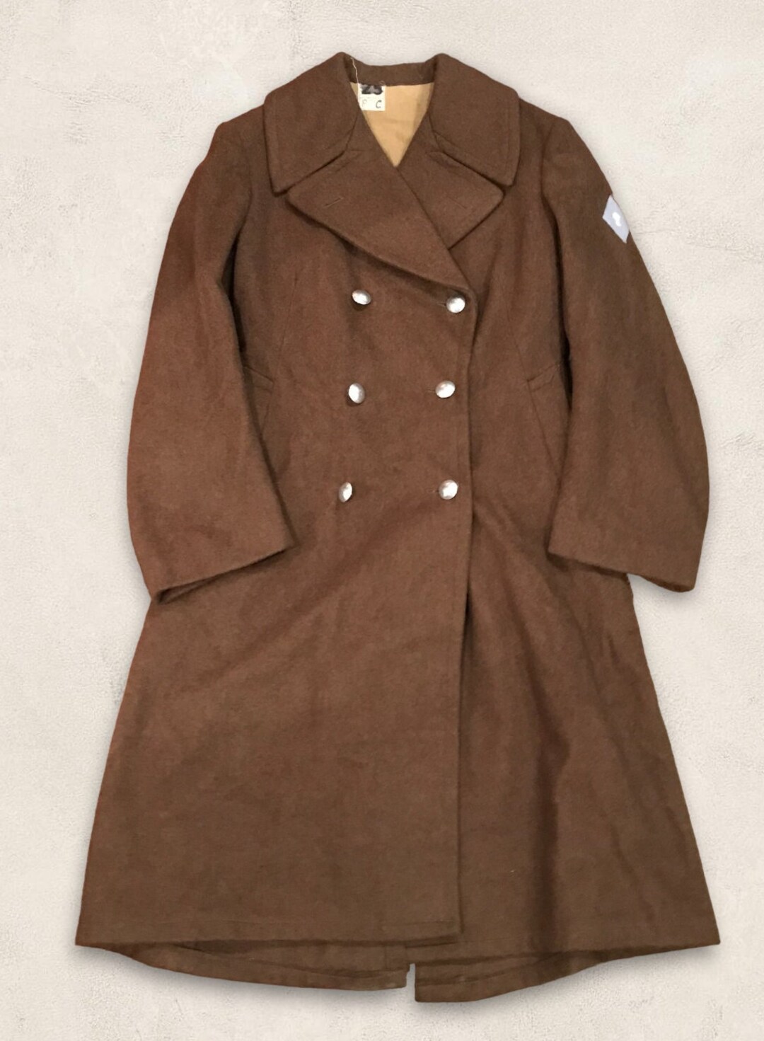 40s/ 50s Brown Wool French Army Coat, Size L/ 40-42 - Etsy