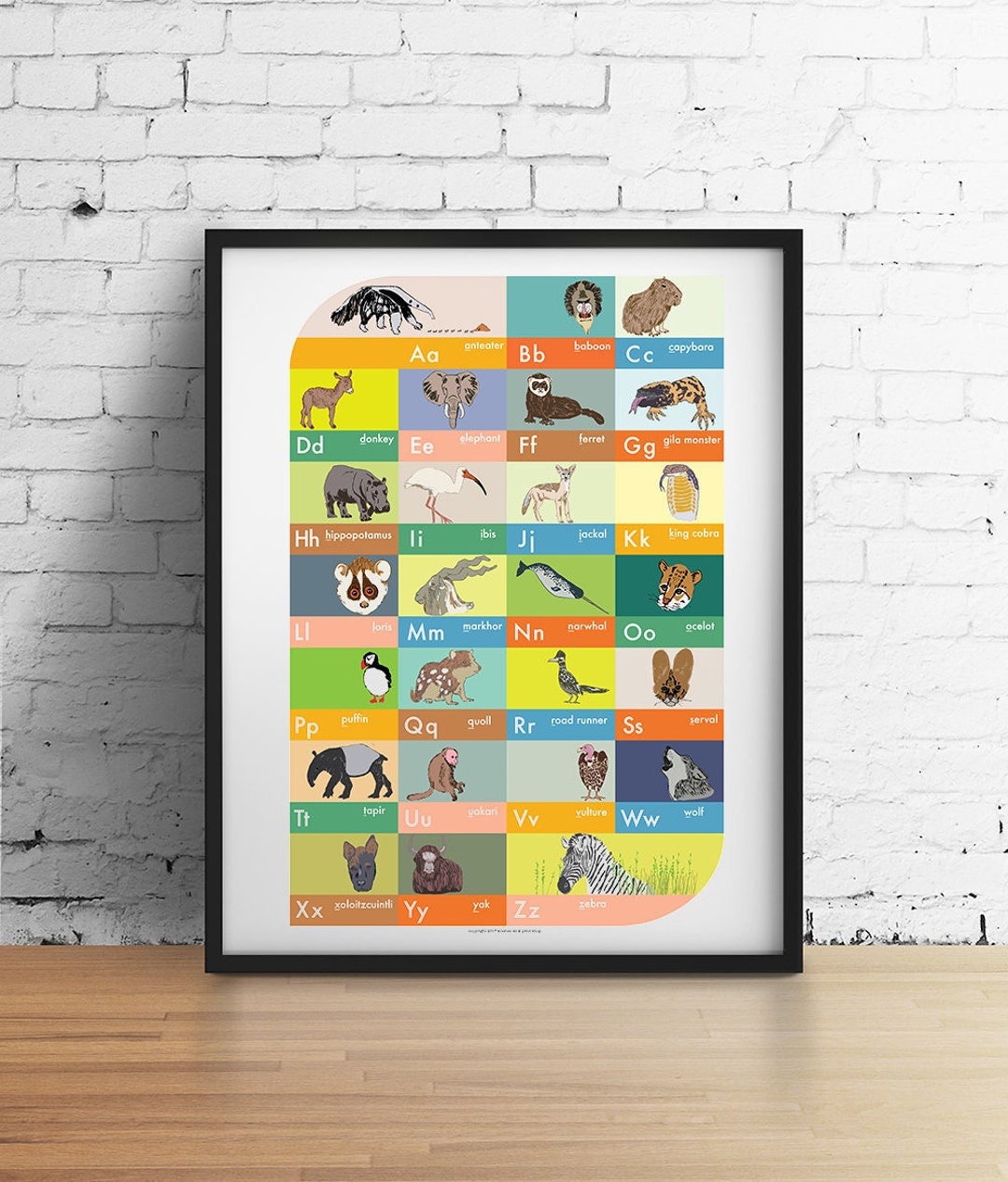 Animal Alphabet Poster Nursery Decor, Educational Nursery Wall Art - Etsy