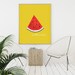 Watermelon Food Poster, Minimalist Kitchen Wall Decor - Etsy