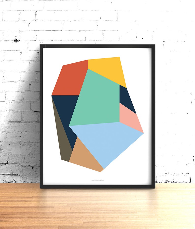 Minimalist Geometric Poster Abstract Art Print, Mid Century ...