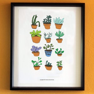 Cactus Printable, Succulent Wall Decor, Cute Cactus Print, Cactus ...
