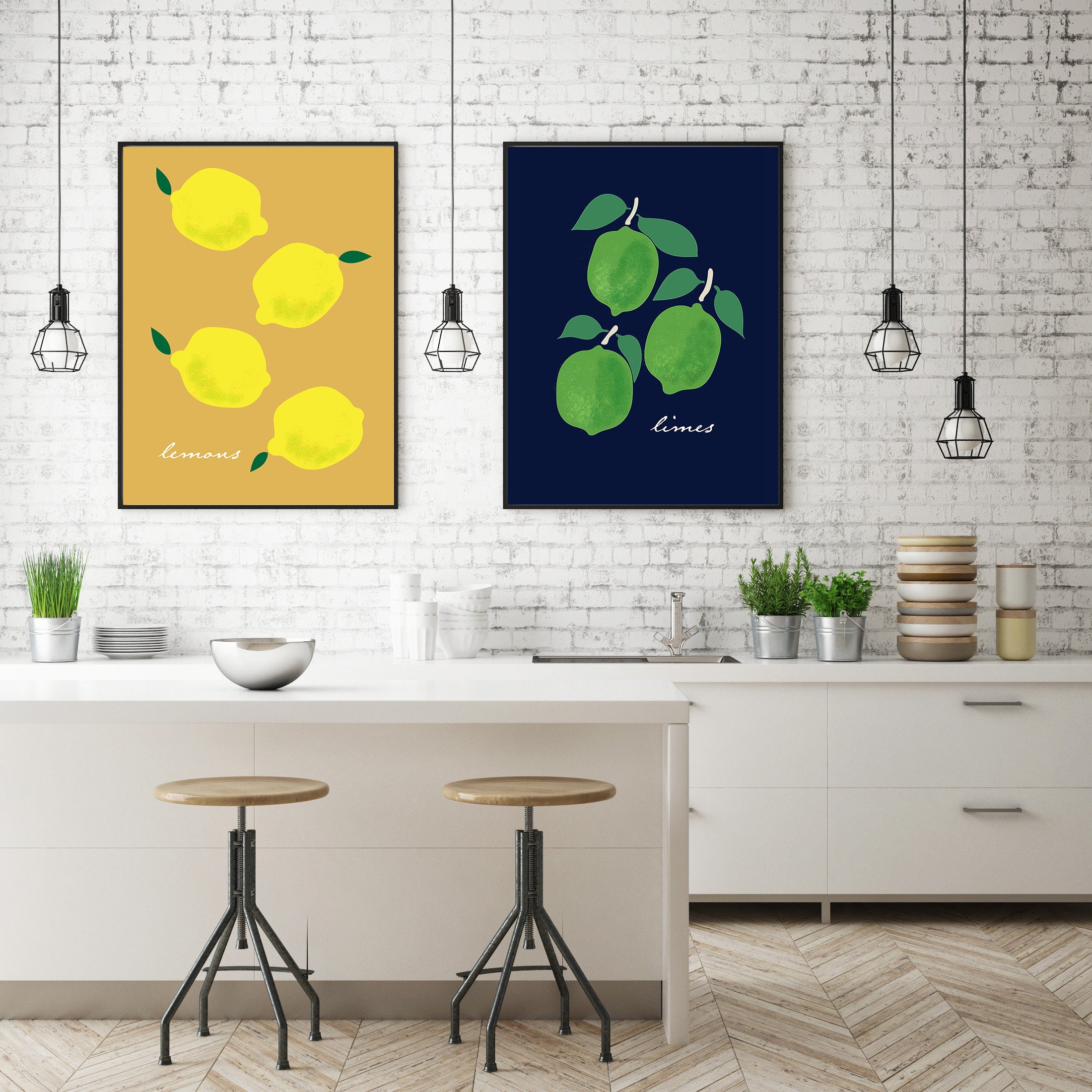 Lemon Print Decor Food Poster Summer Kitchen Wall Decor - Etsy