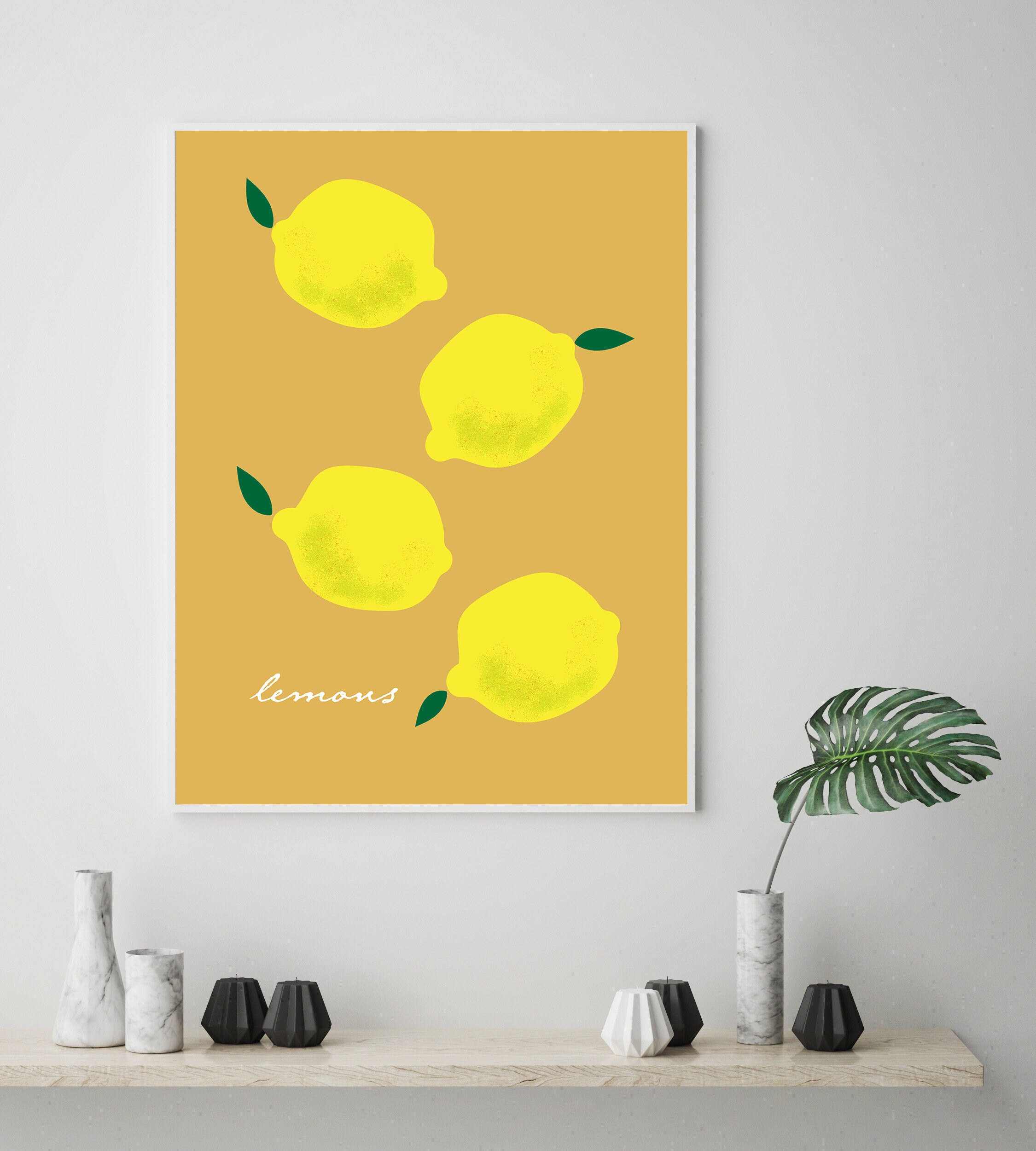 Lemon Print Decor Food Poster Summer Kitchen Wall Decor - Etsy