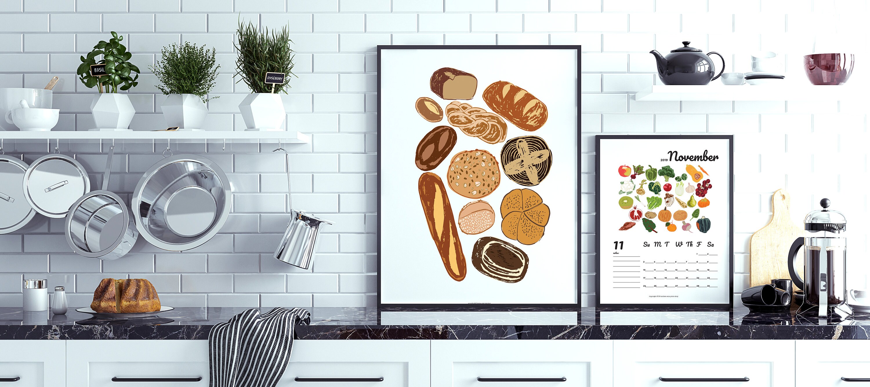 Bakery Art Print Bakery Decor Bread Print Food Poster | Etsy