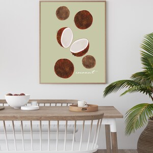Coconut Kitchen Wall Decor Tropical Decor Food Poster - Etsy