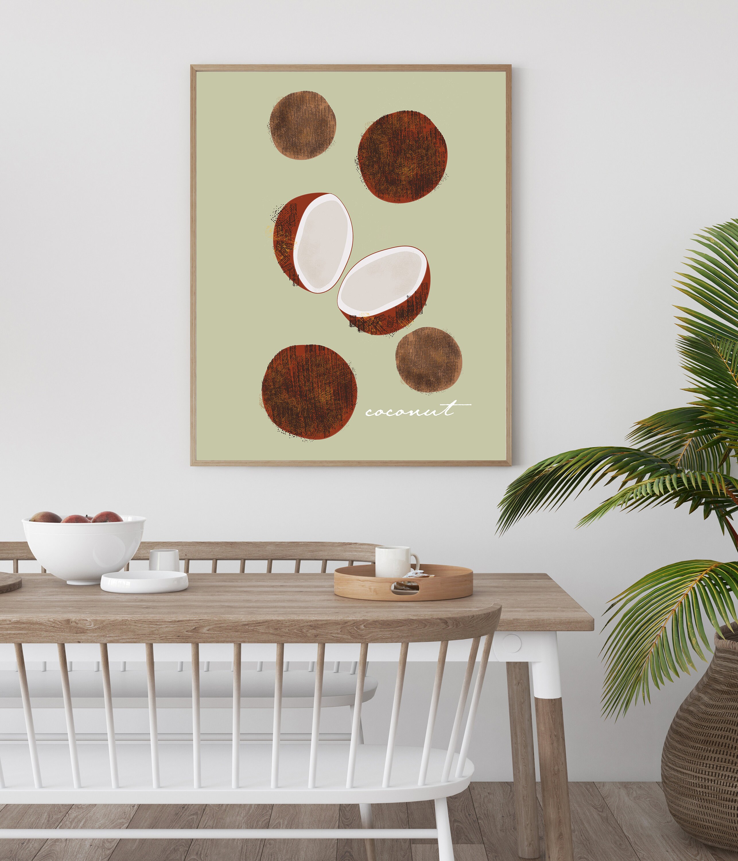 Coconut Kitchen Wall Decor Tropical Decor Food Poster - Etsy