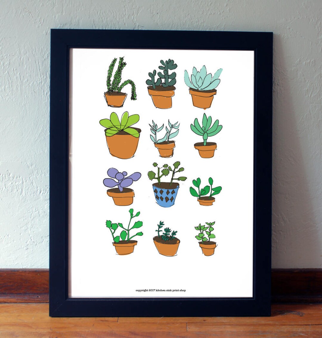 Cactus Printable, Succulent Wall Decor, Cute Cactus Print, Cactus ...