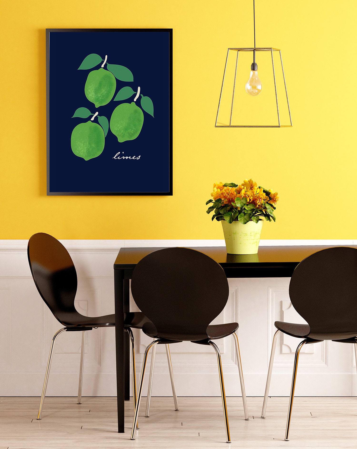 Lime Kitchen Art Print Fruit Illustration Kitchen Wall Decor | Etsy