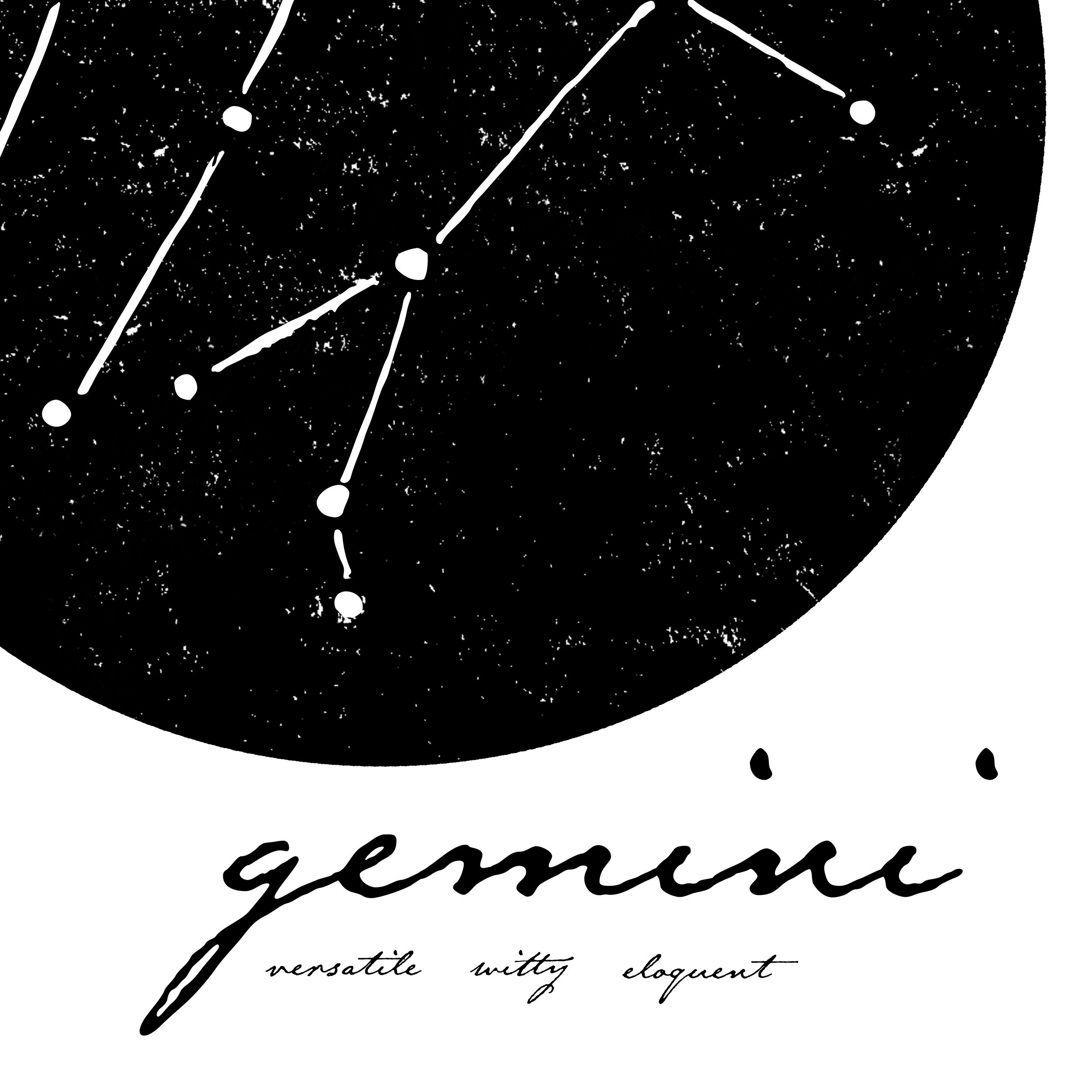 Gemini Printable Zodiac Sign Wall Art, Constellation Print - Etsy