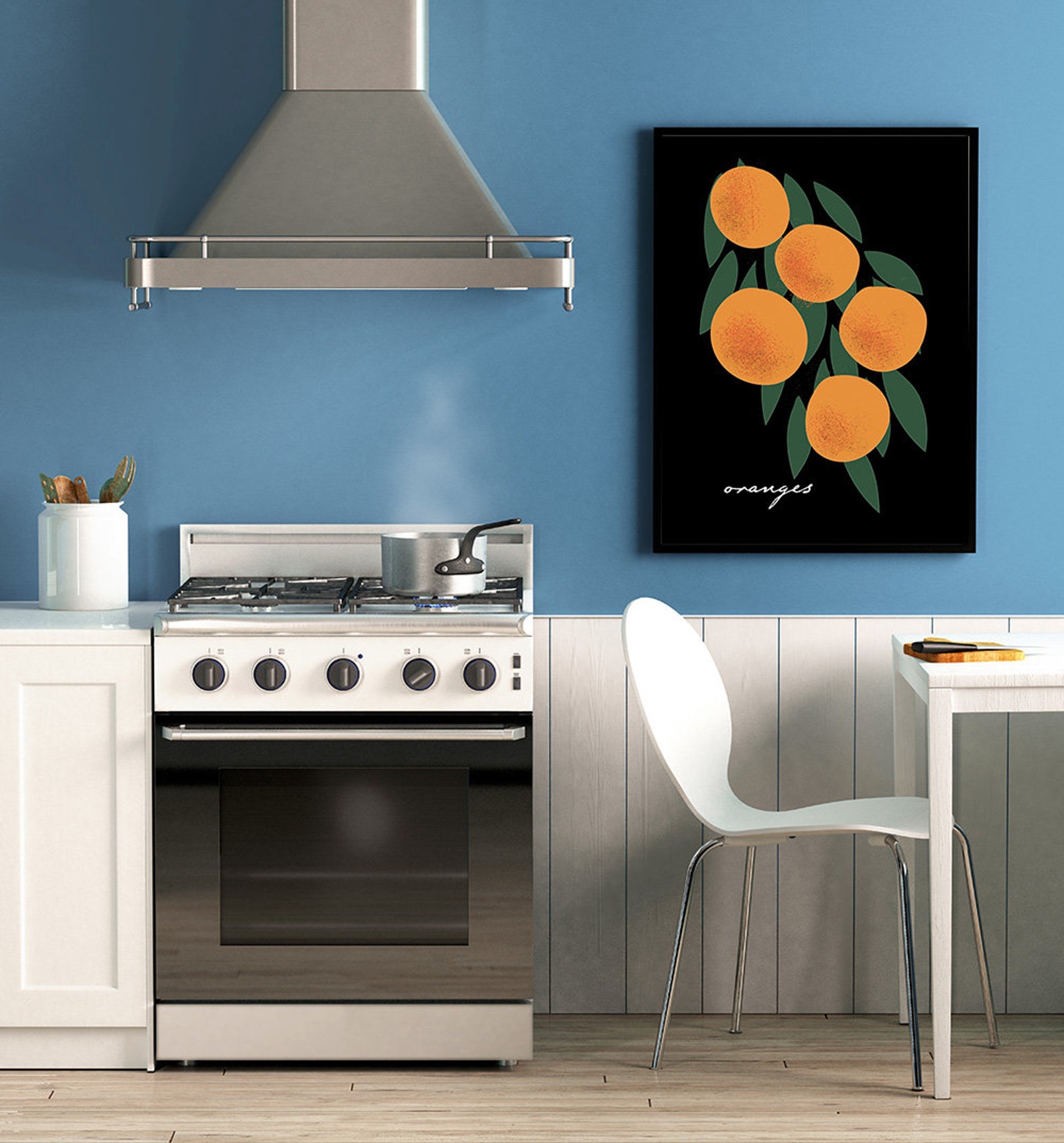 Minimalist Orange Kitchen Poster Citrus Kitchen Art Print - Etsy