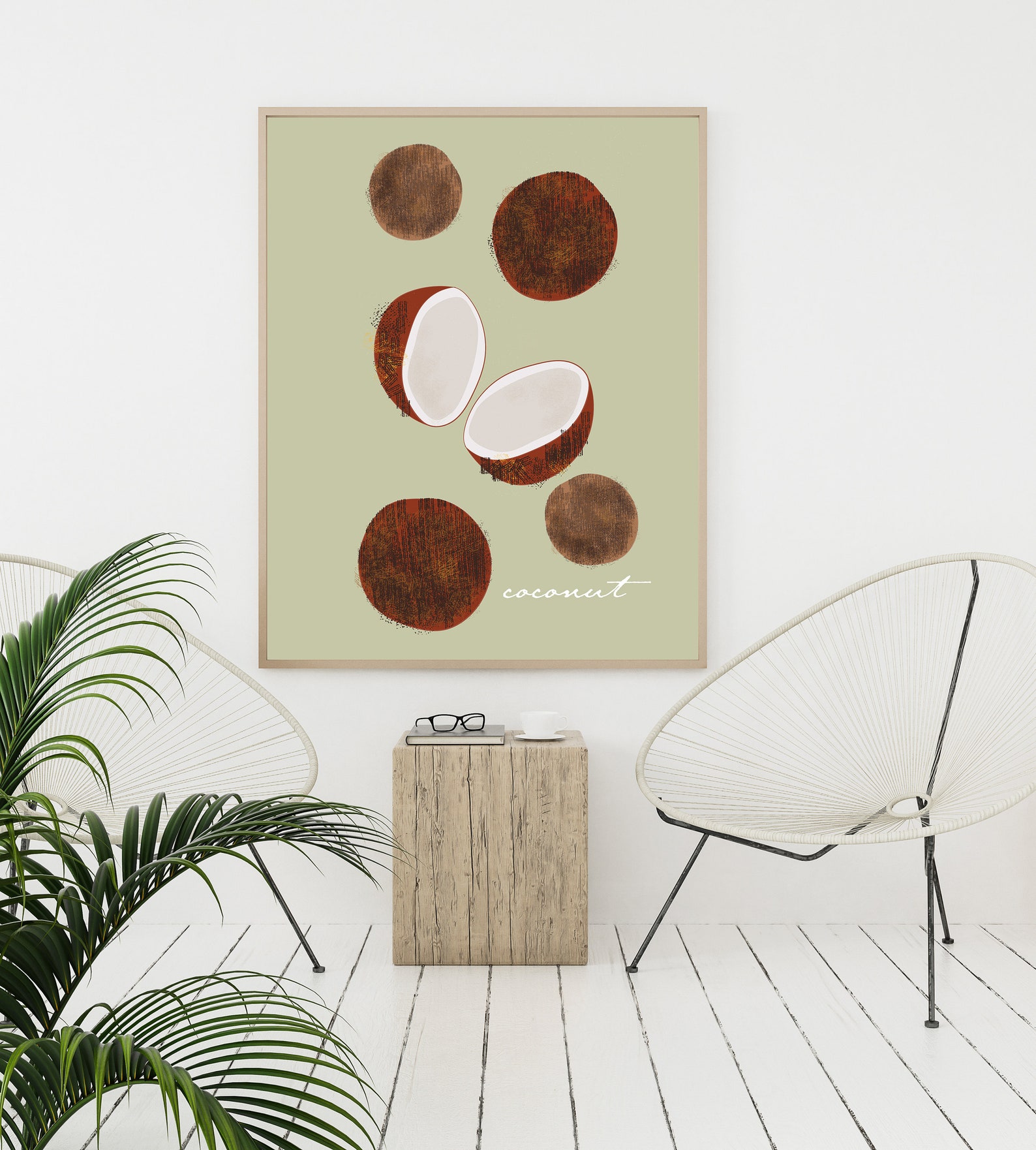 Coconut Kitchen Wall Decor Tropical Decor Food Poster - Etsy