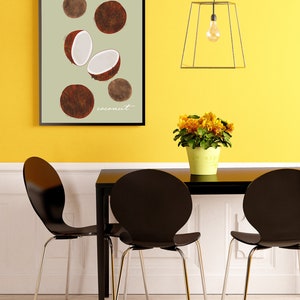 Coconut Kitchen Wall Decor Tropical Decor Food Poster - Etsy