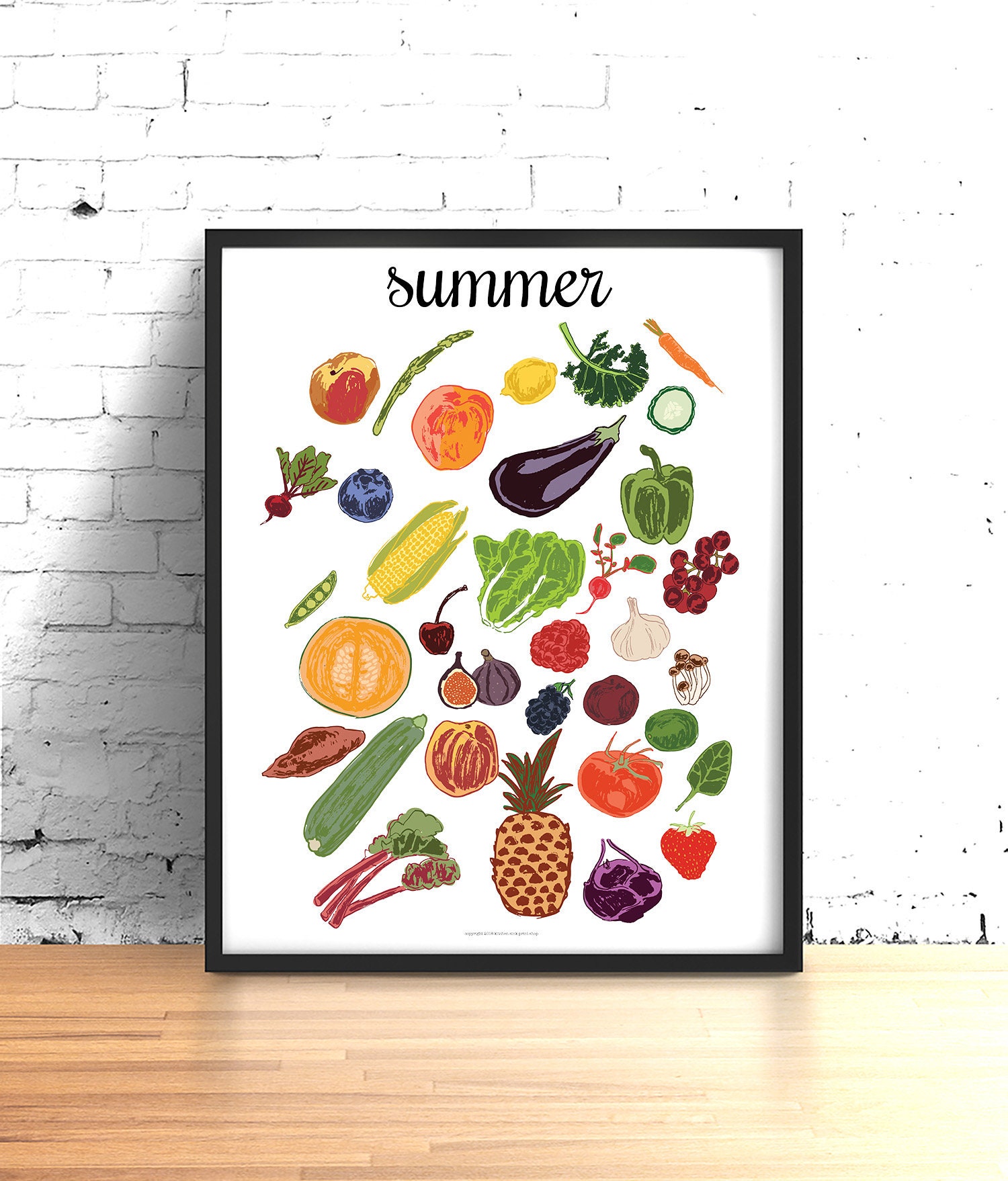 Seasonal Food Poster 4 Seasons Wall Art Set of Four Prints - Etsy